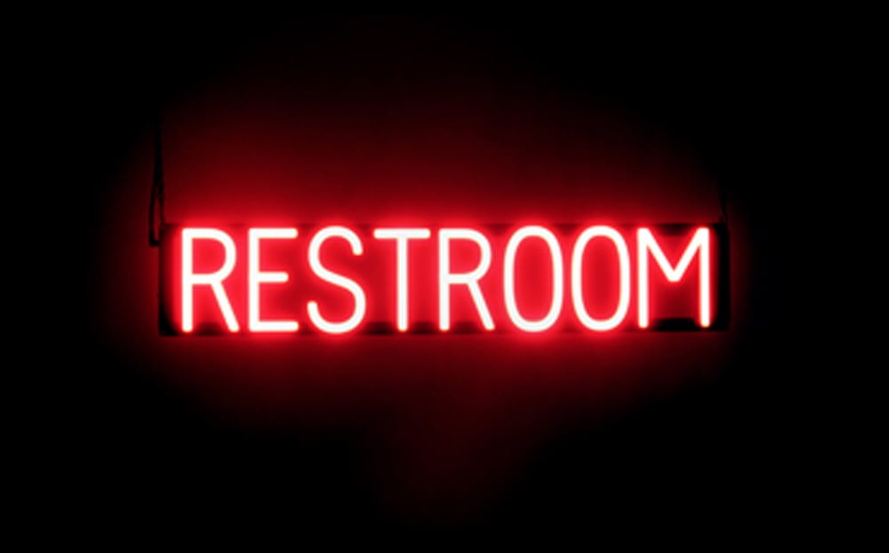 SpellBrite Neon-LED RESTROOM Sign With Dimming Capability. LED Bathroom ...