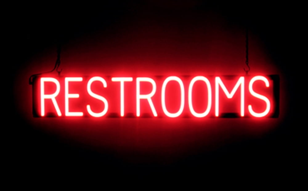 SpellBrite Neon-LED RESTROOMS Sign With Dimming Capability. LED ...