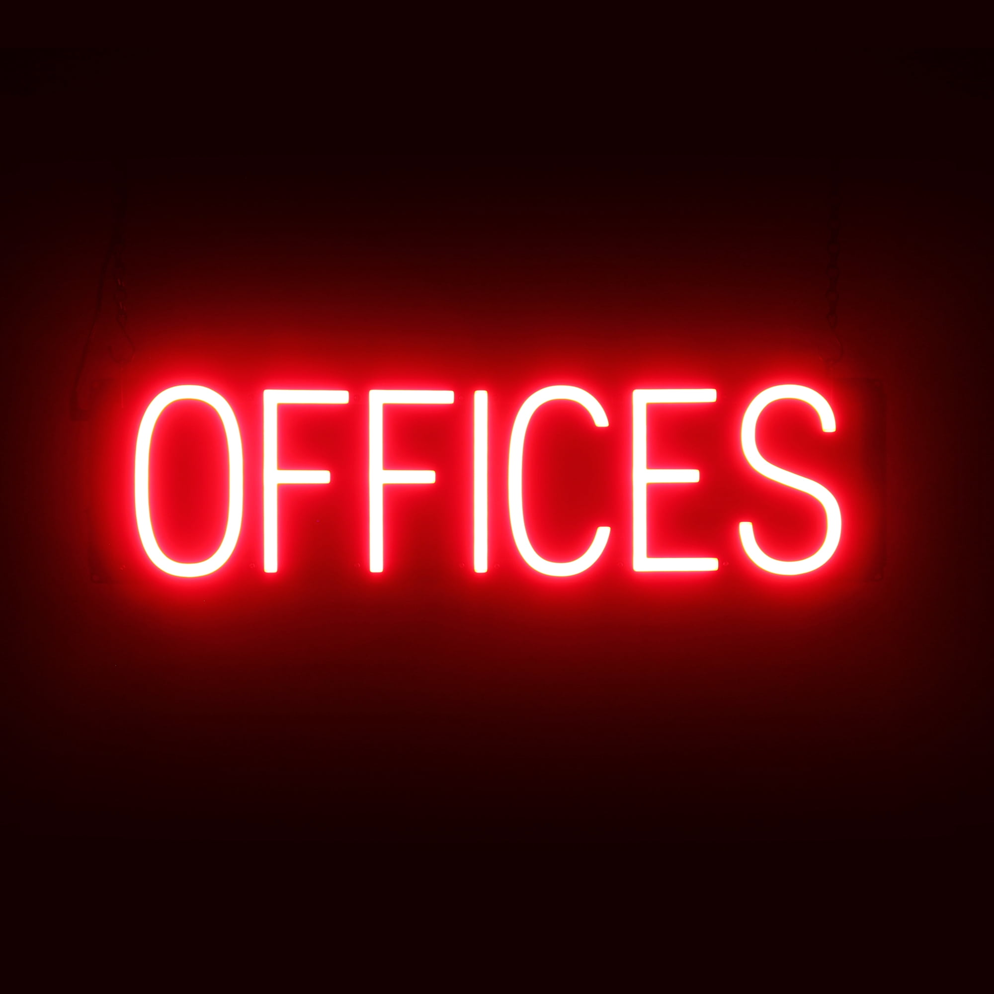 SpellBrite OFFICES LED Sign for Business. 24.2" x 6.3" Red OFFICES Sign ...