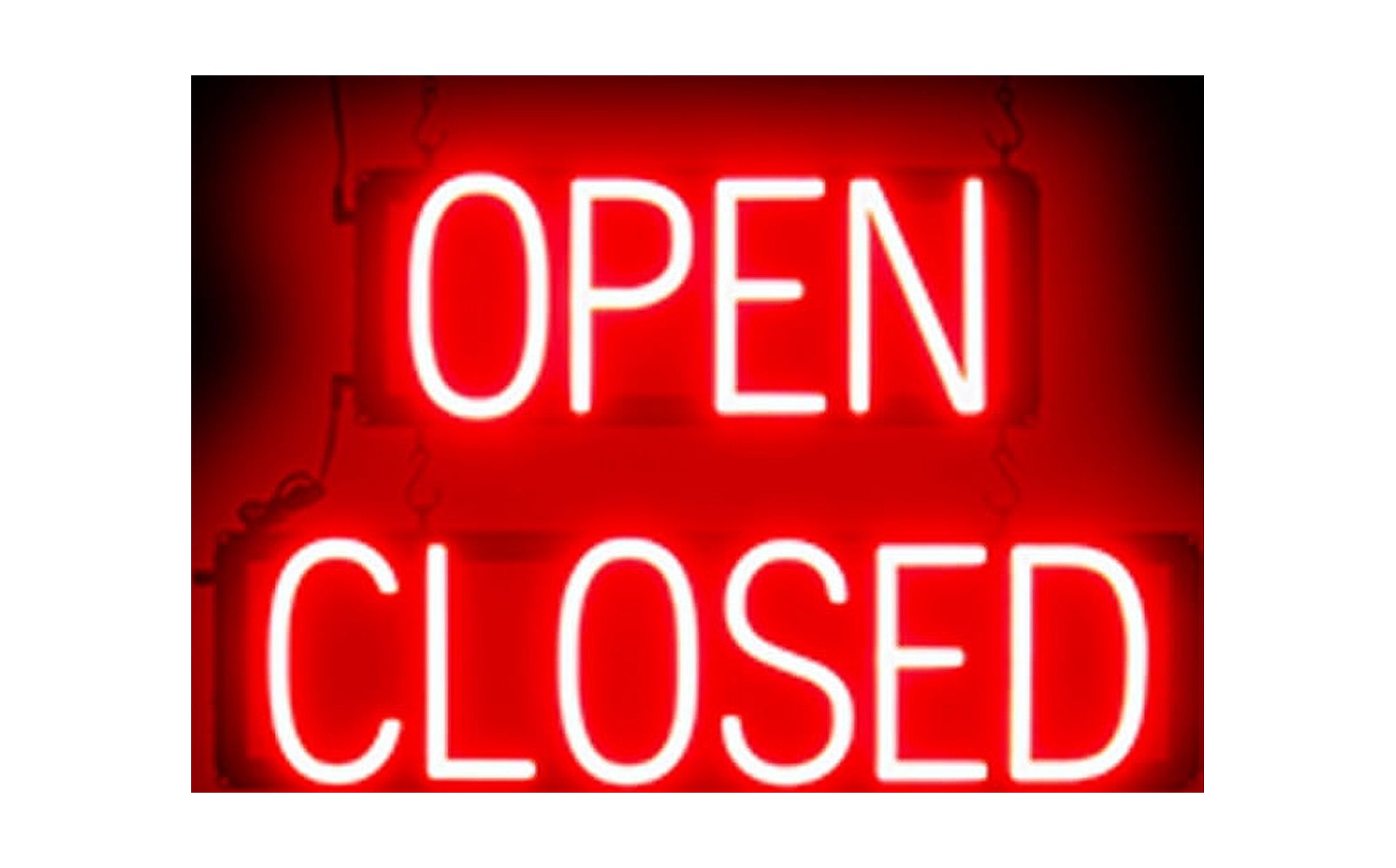 SpellBrite OPEN CLOSED LED Sign for Business. 23.8" x 15.0" Red OPEN ...