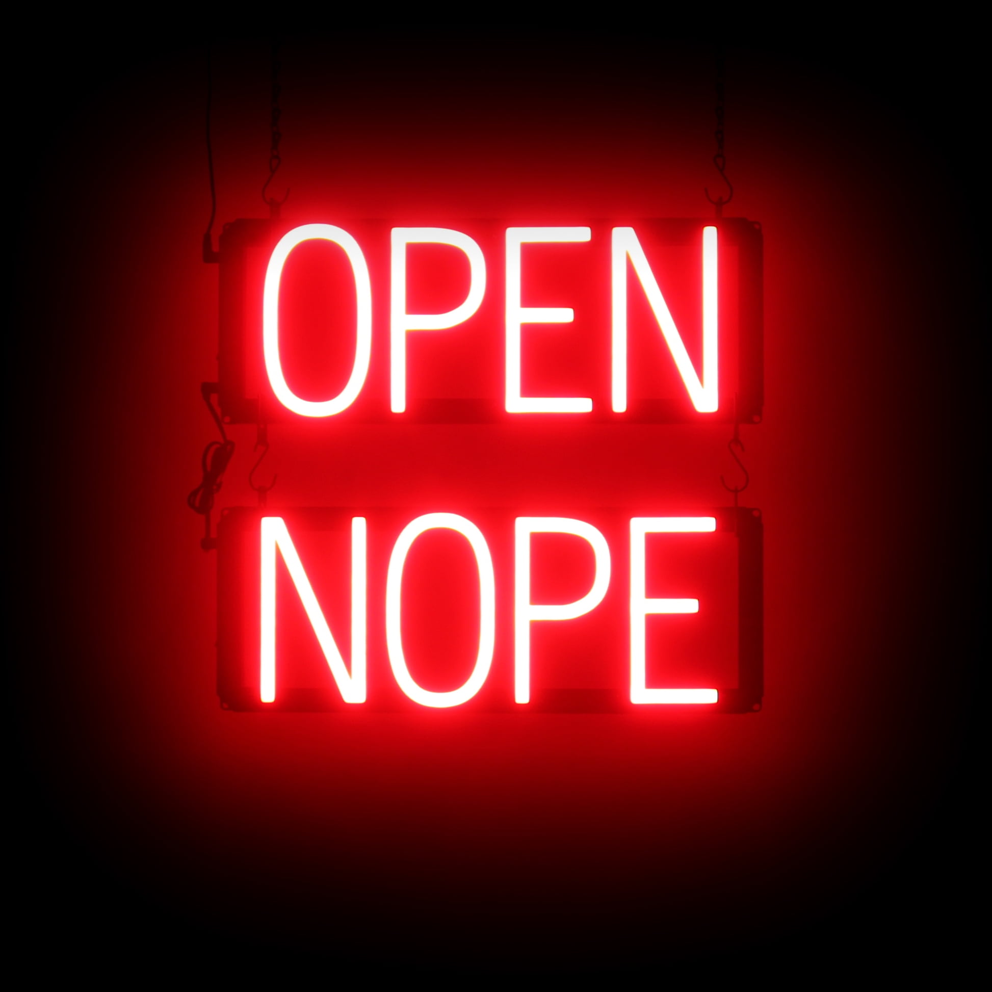 SpellBrite OPEN NOPE LED Sign for Business. 16.5" x 15.0" Red OPEN NOPE ...