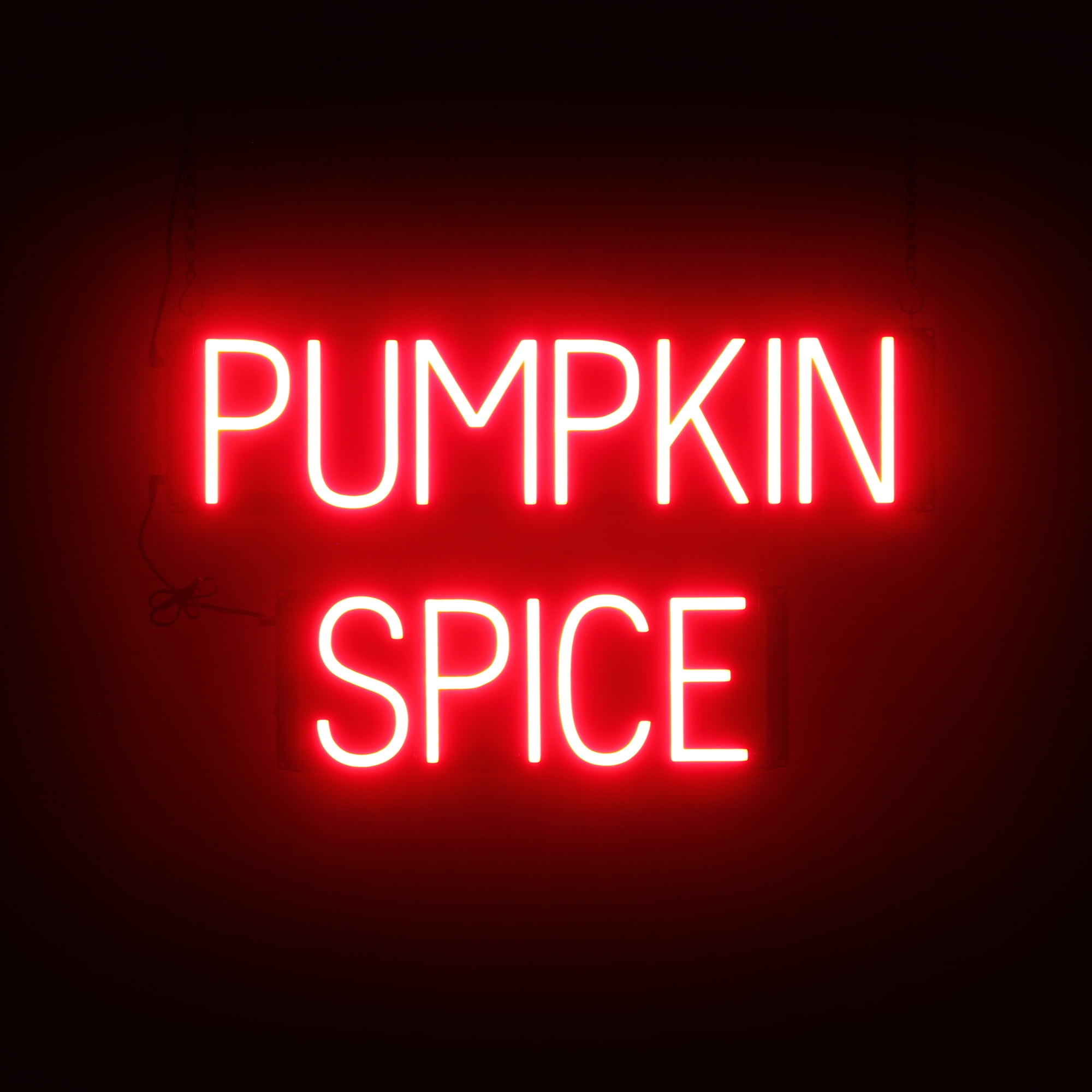 SpellBrite PUMPKIN SPICE LED Sign for Business. 26.0" x 15.0" Red ...