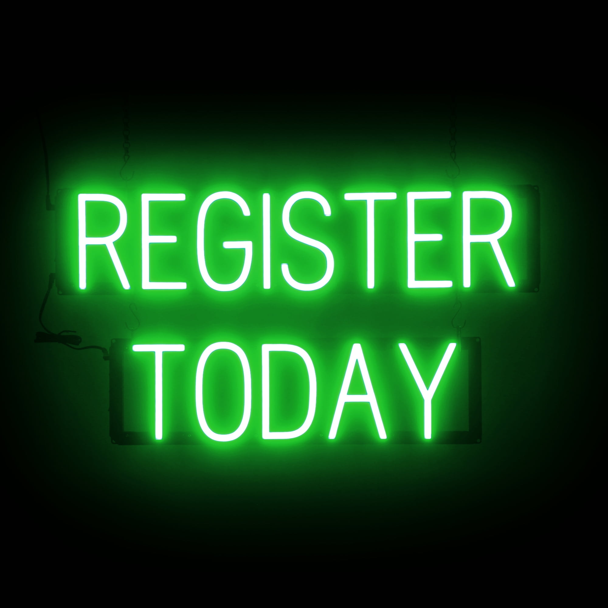SpellBrite REGISTER TODAY LED Sign for Business. 28.1" x 15" Green ...