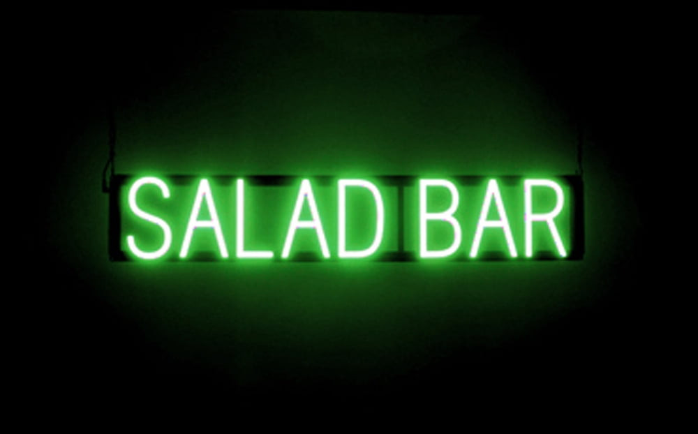 SpellBrite SALAD BAR LED Sign for Business. 34.3" x 6.3" Green SALAD ...