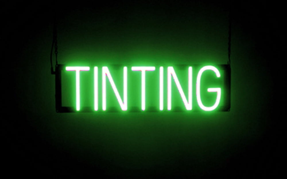 SpellBrite TINTING LED Sign for Business. 23.0" x 6.3" Green TINTING ...