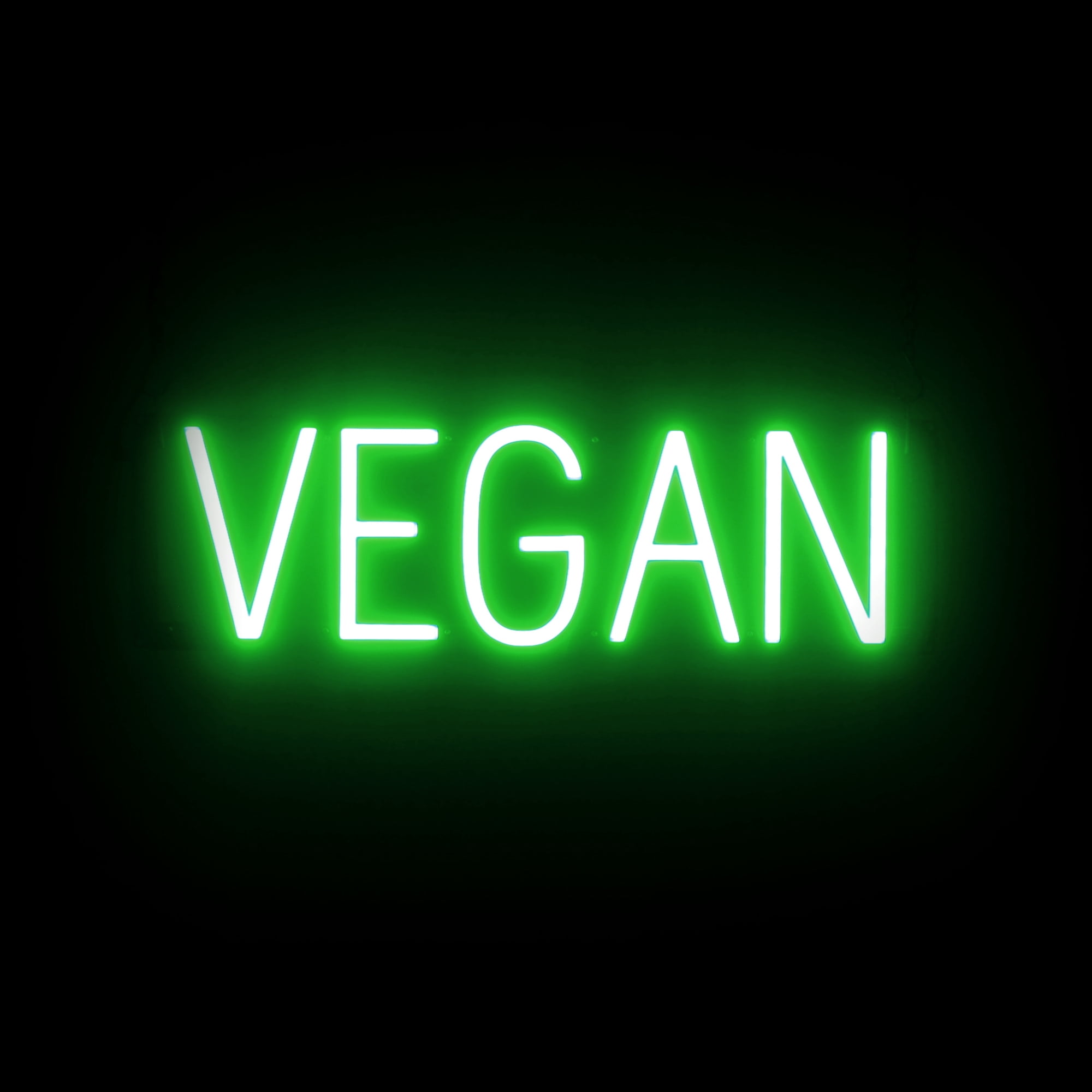 SpellBrite VEGAN LED Sign for Business. 21.2" x 6.3" Green VEGAN Sign ...