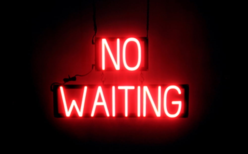 SpellBrite NO WAITING LED Sign for Business. 25.3" x 15.0" Red NO ...