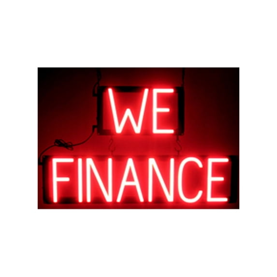 SpellBrite WE FINANCE LED Sign for Business. 25.1" x 15.0" Red WE ...