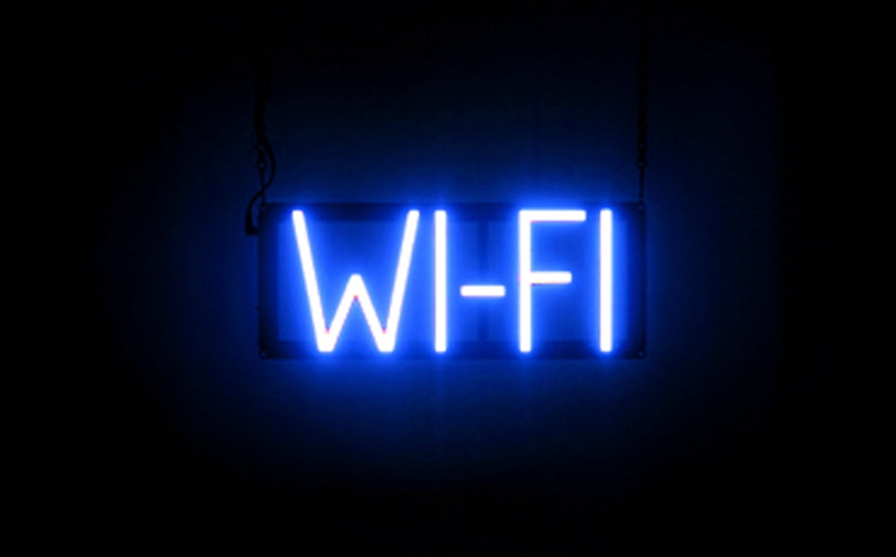 SpellBrite WI-FI LED Sign for Business. 15.4" x 6.3" Blue WI-FI Sign ...