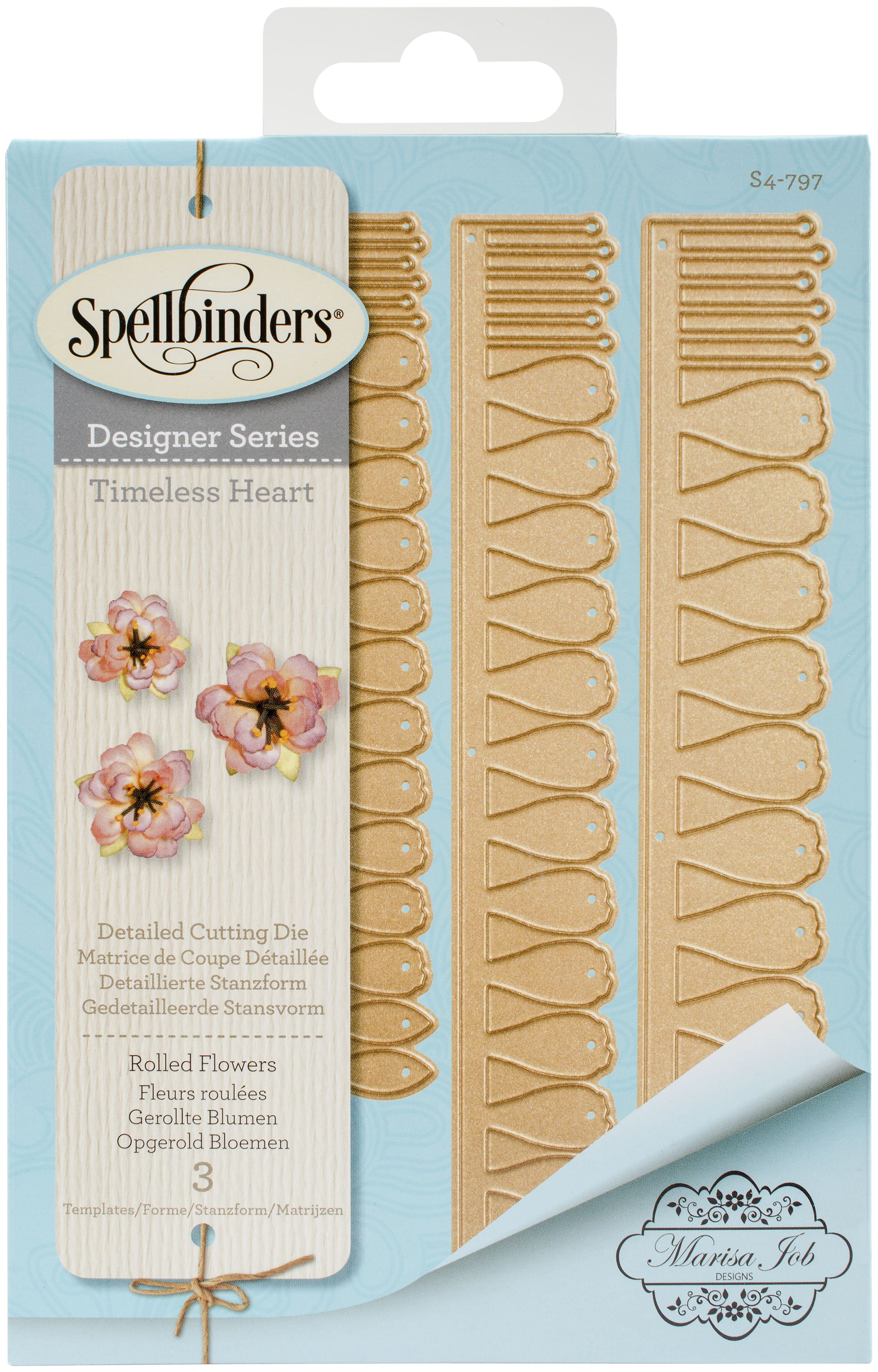 Spellbinder Timeless Heart Designer Series By Marisa Job-Rolled Flowers ...
