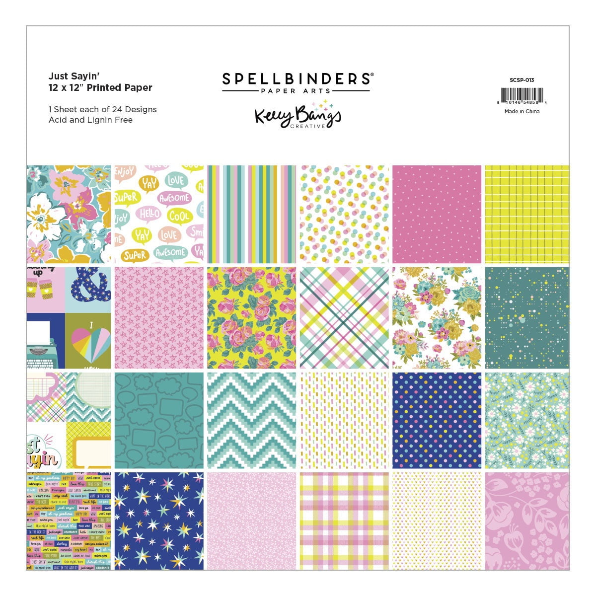 Spellbinders 12"X12" Printed Paper Pack by Kelly Bangs-Just Sayin ...