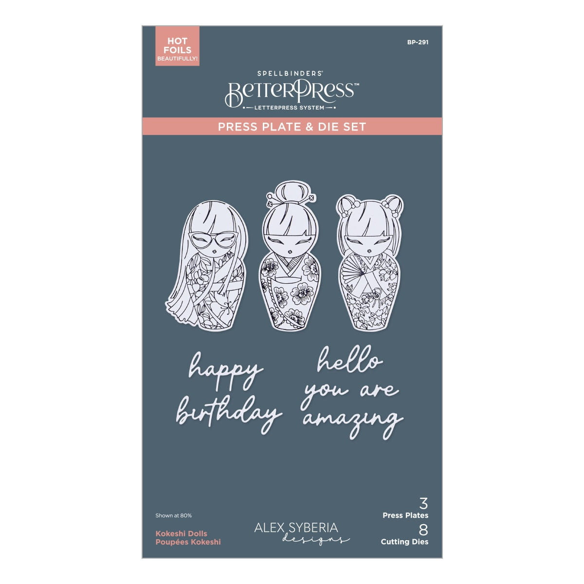 Spellbinders BetterPress Plate & Die By Alex Syberia Designs-Kokeshi ...