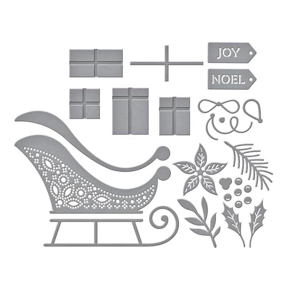 Spellbinders Delivering Joy Sleigh Etched Dies, Metal - Walmart.com