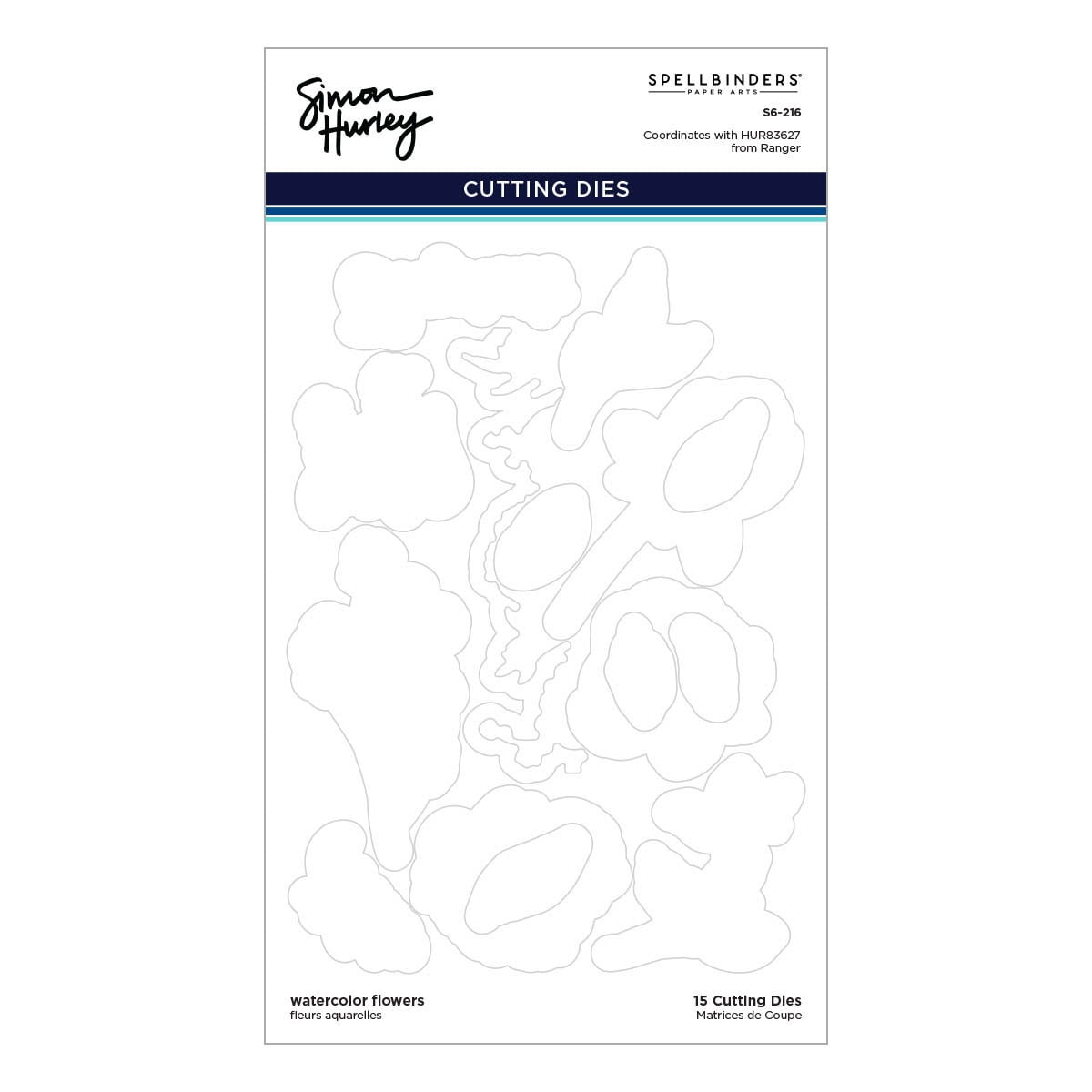 Spellbinders Etched Dies By Simon Hurley-Watercolor Flowers - Walmart.com