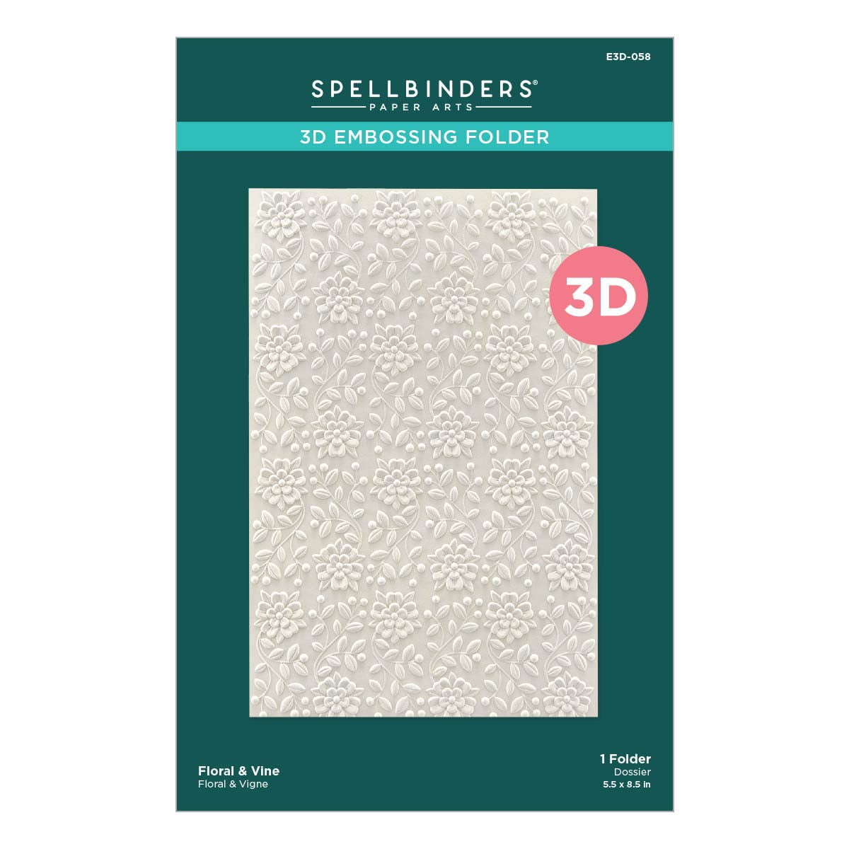 Spellbinders Floral & Vine YPF5 3D Embossing Folder, Clear - Walmart.com