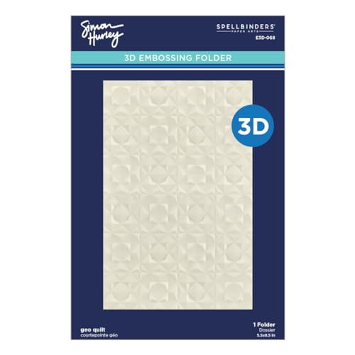Spellbinders Geo Quilt 3D Embossing Folder by Simon Hurley, Clear ...