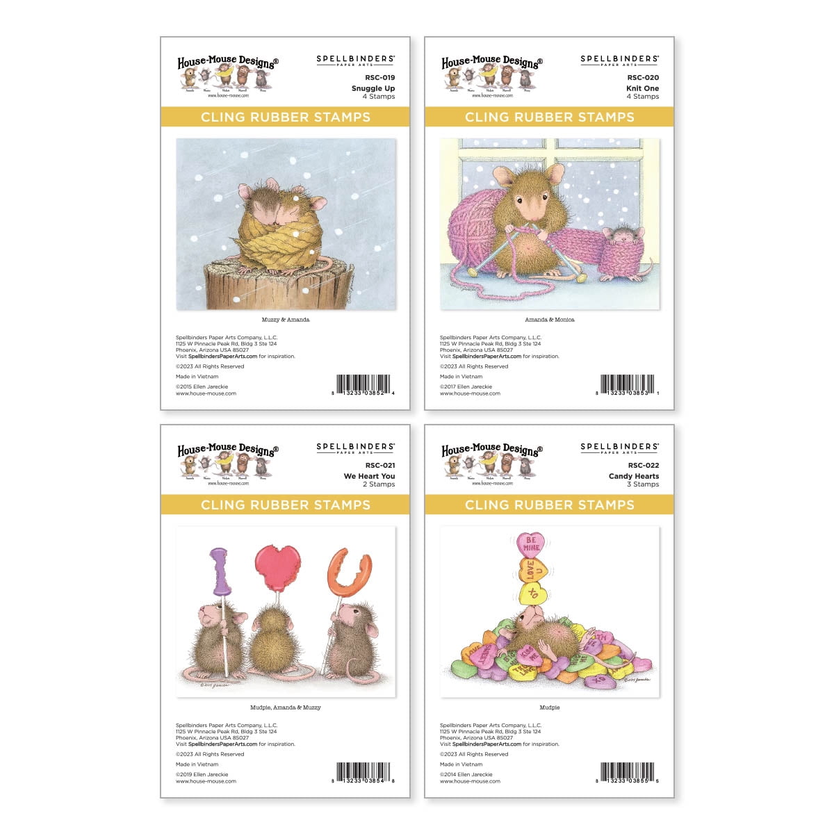 Spellbinders House Mouse Winter Collector Rubber Stamp Bundle 4-Pieces ...