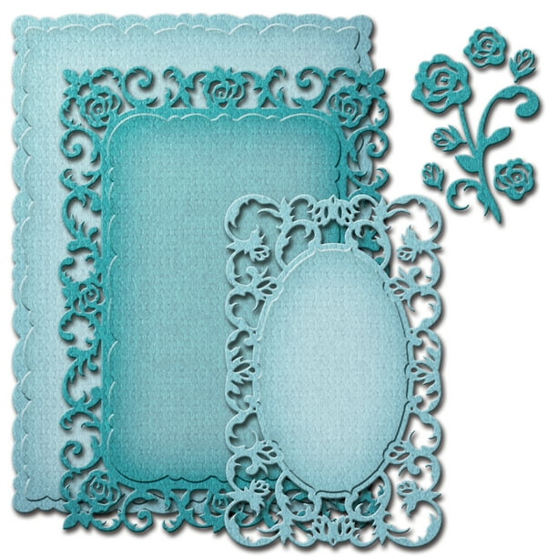 Spellbinders Nestabilities Decorative Elements Dies-Romantic Rose ...