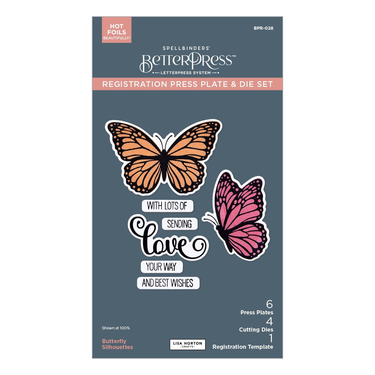 Spellbinders Press Plate & Die Set By Lisa Horton-Butterfly Silhouettes ...