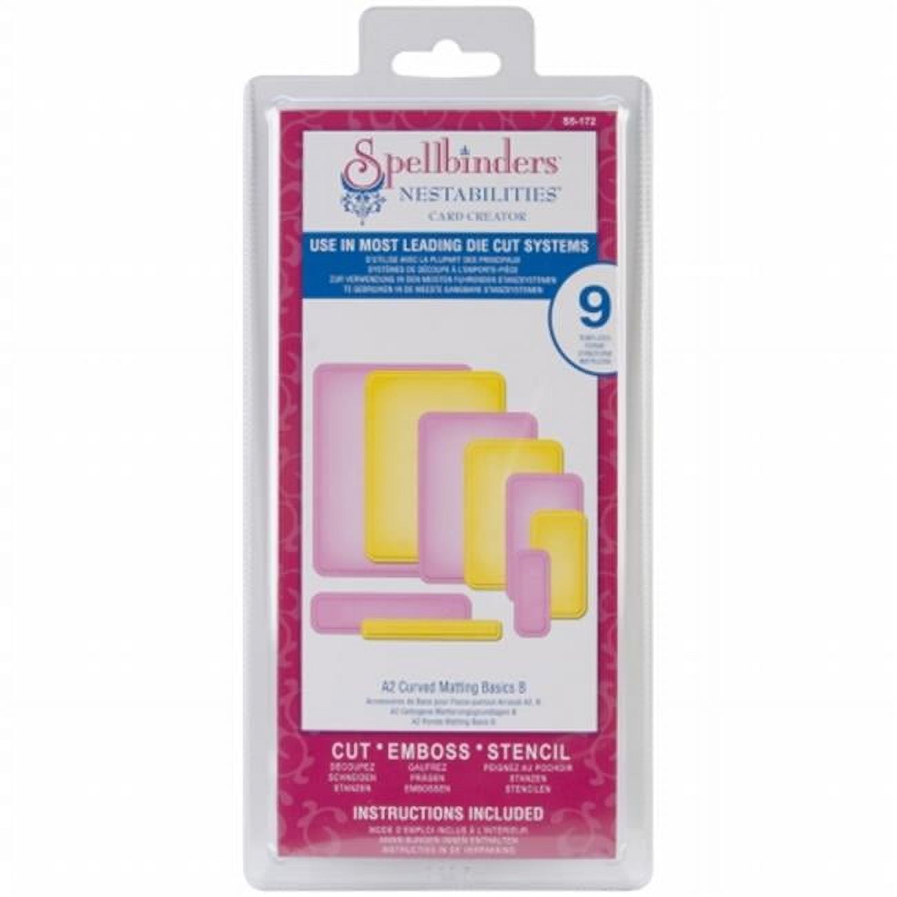 Spellbinders Nestabilities A2 Card Creator Dies-Curved Matting Bas ...