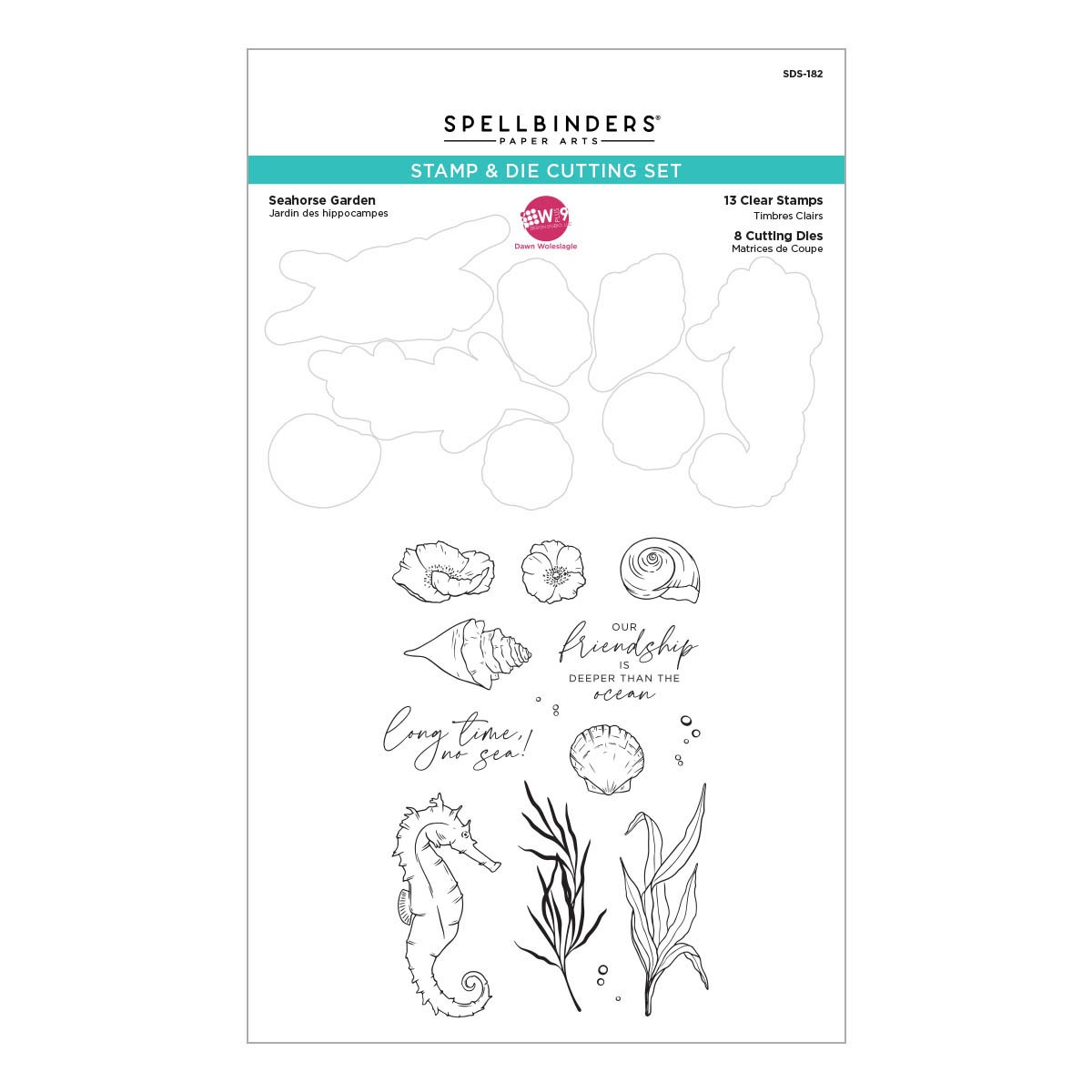 Spellbinders Stamp & Die Set-Seahorse Garden By Dawn Woleslagle ...