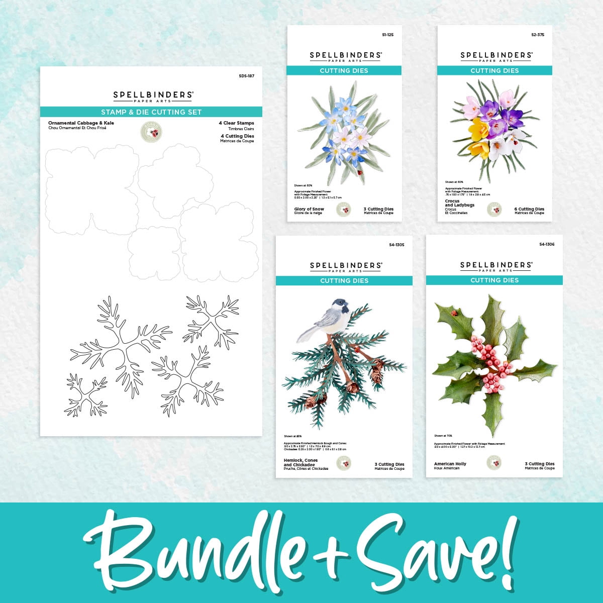 Spellbinders Winter Floral Die Set - The Snow Garden Bundle - Walmart.com