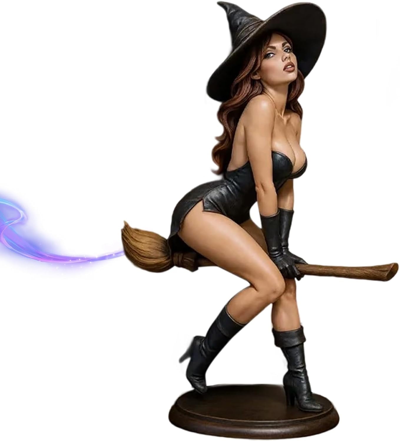 Spellbound Beauty – Sexy Witch Halloween Bookshelf Figurine, 6" Hand-Painted Resin Gothic Dark ...