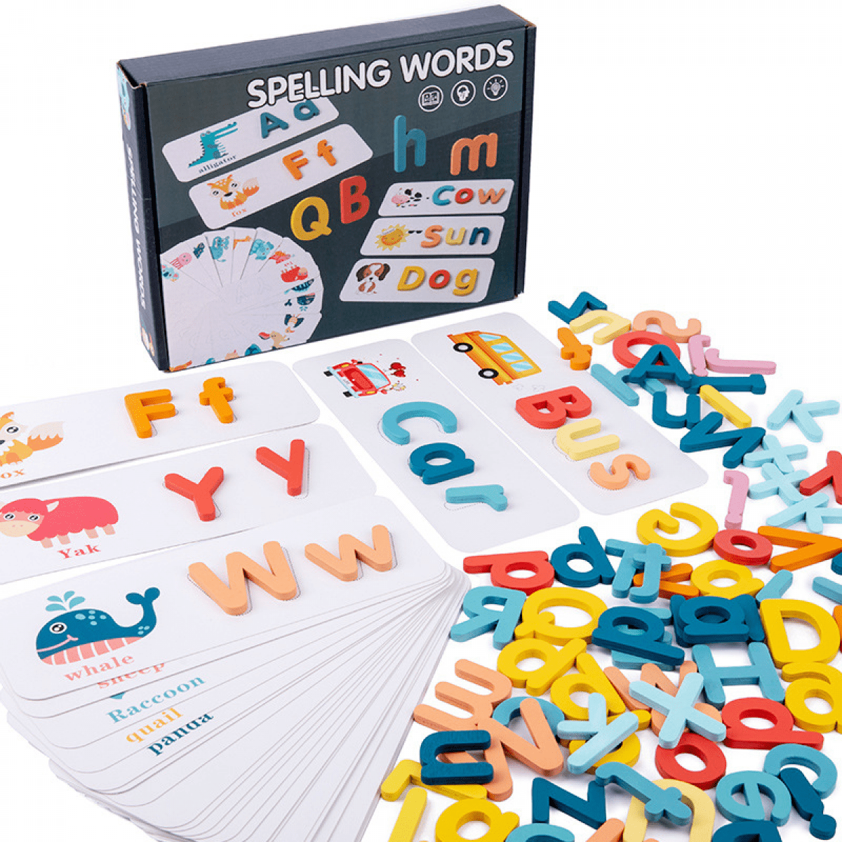 Spelling games for kids, see and spell word matching alphabet puzzle ...