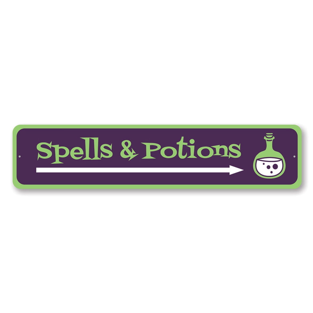 Spells and Potions, Directional Arrow Sign, Witchcraft, Halloween Witch ...