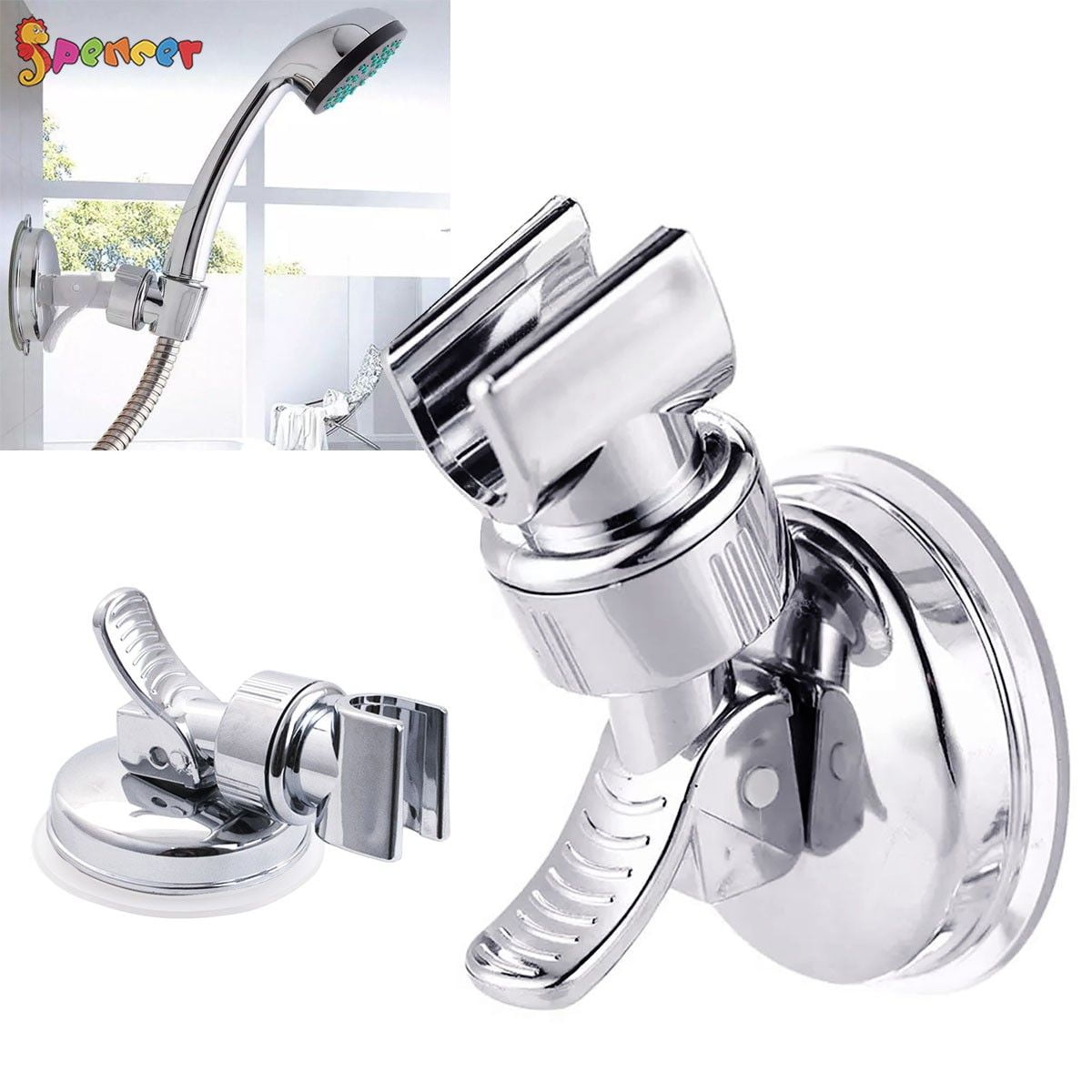 Spencer 1 Pack Shower Head Handset Holder Suction Cup Chrome Bathroom ...