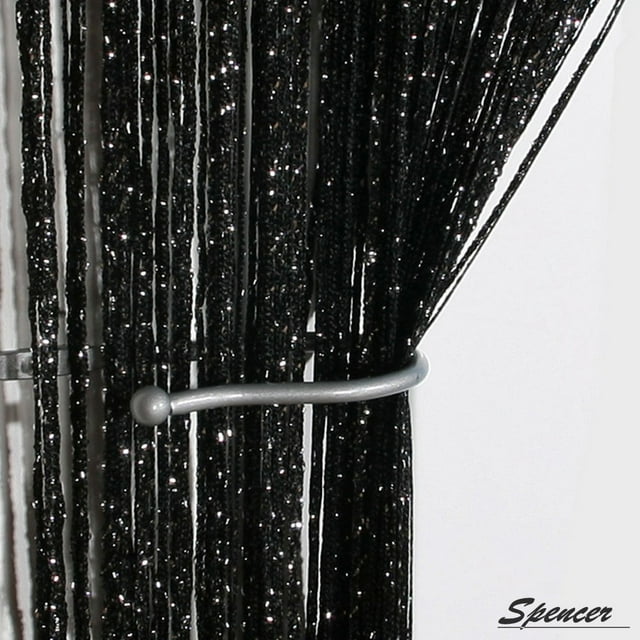 Spencer Black Door String Curtain 1x2M, Hanging Doorways Beads Wall ...