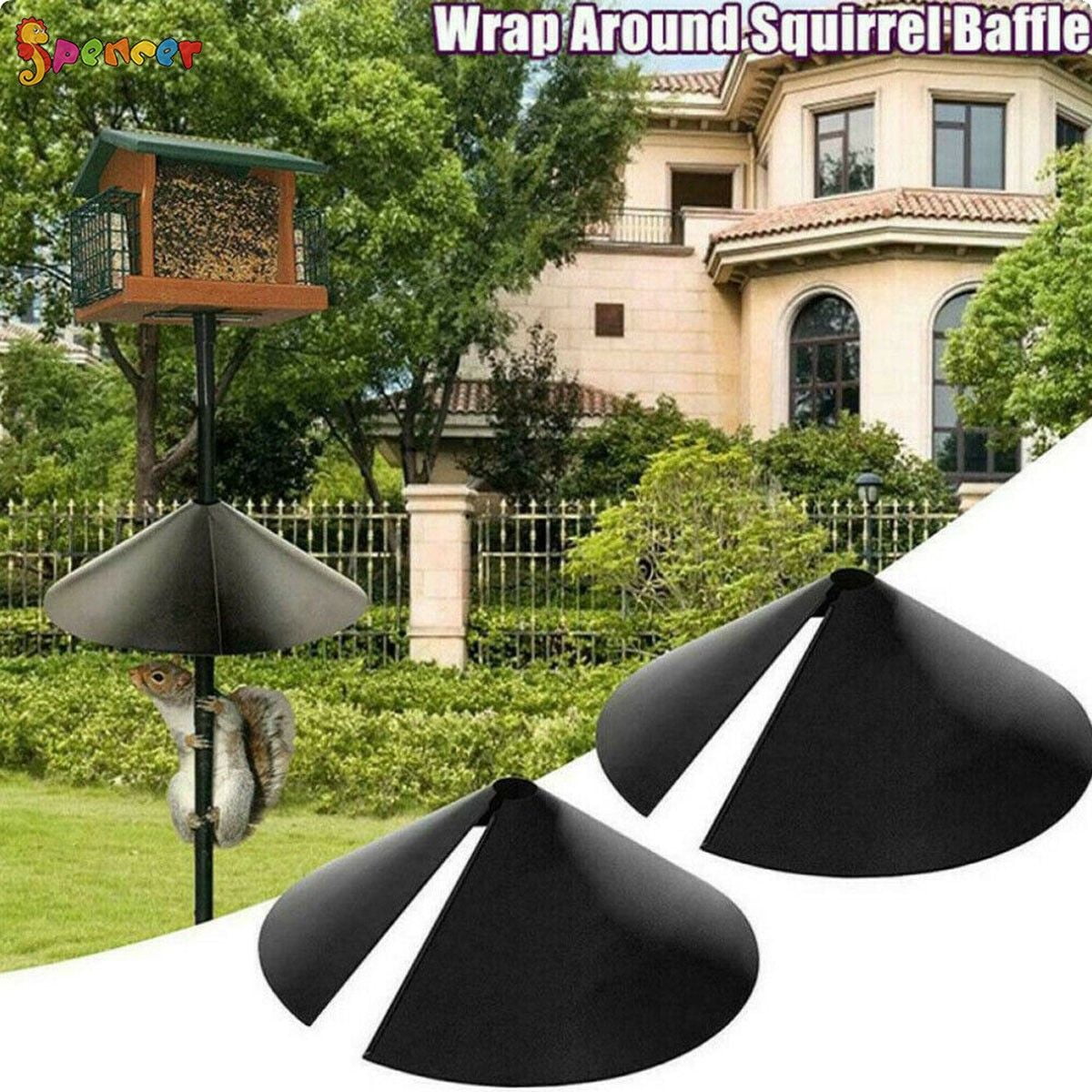 Spencer 12/14/16 Inch Universal Wrap Around Squirrel Baffle Bird ...