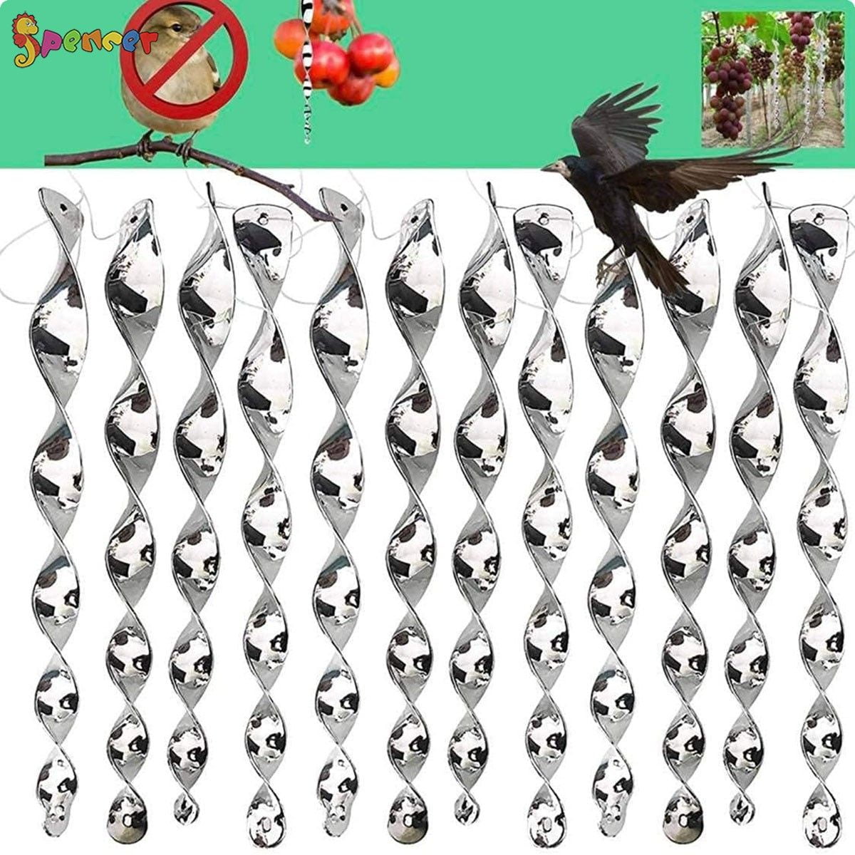 Spencer 12Pcs Bird Scare Rods Hanging Repellent Reflective Ornamental ...