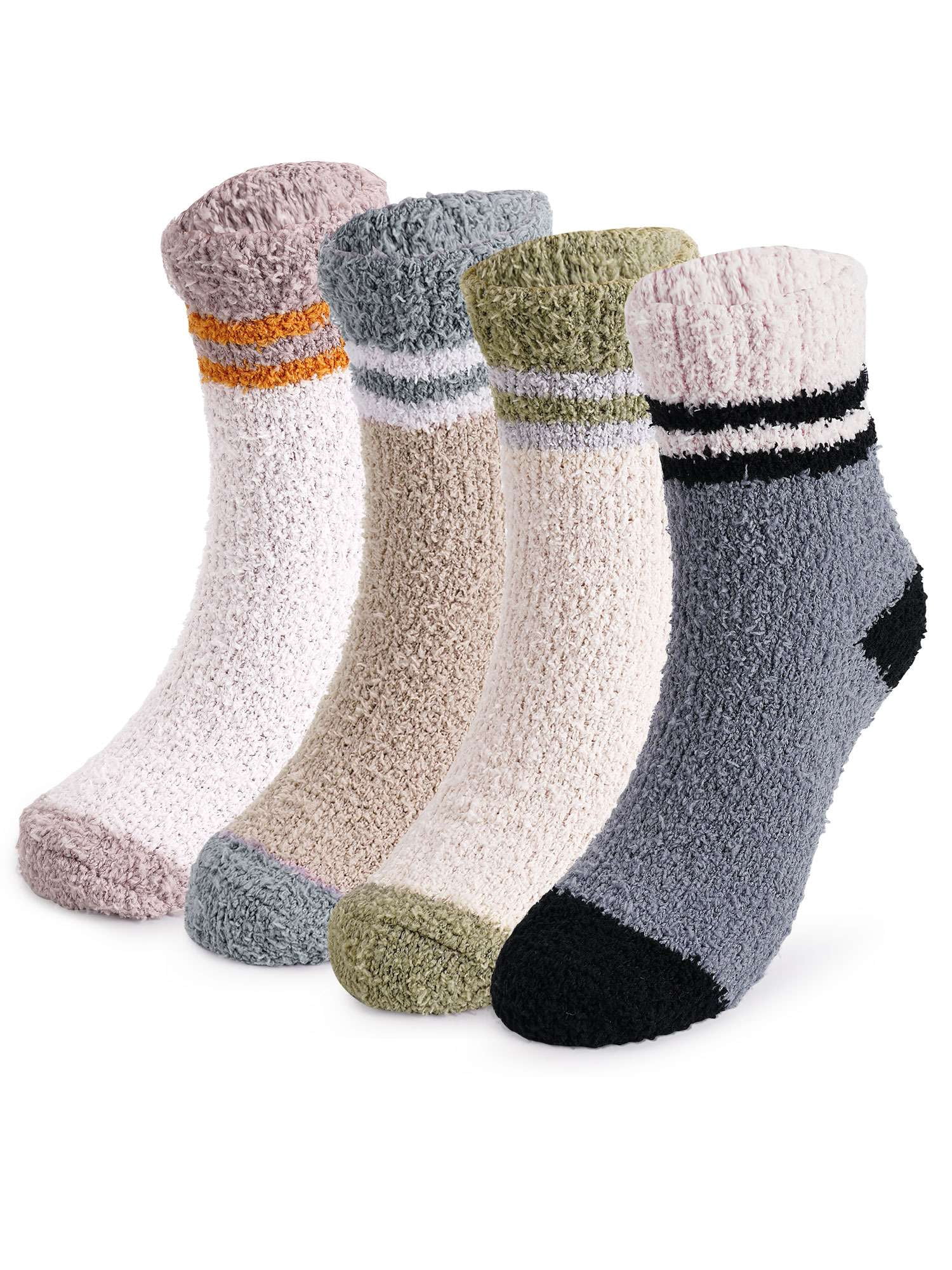 Spencer 2 Pack Men Fuzzy Socks Warm Winter Soft Fluffy Cozy Slipper ...