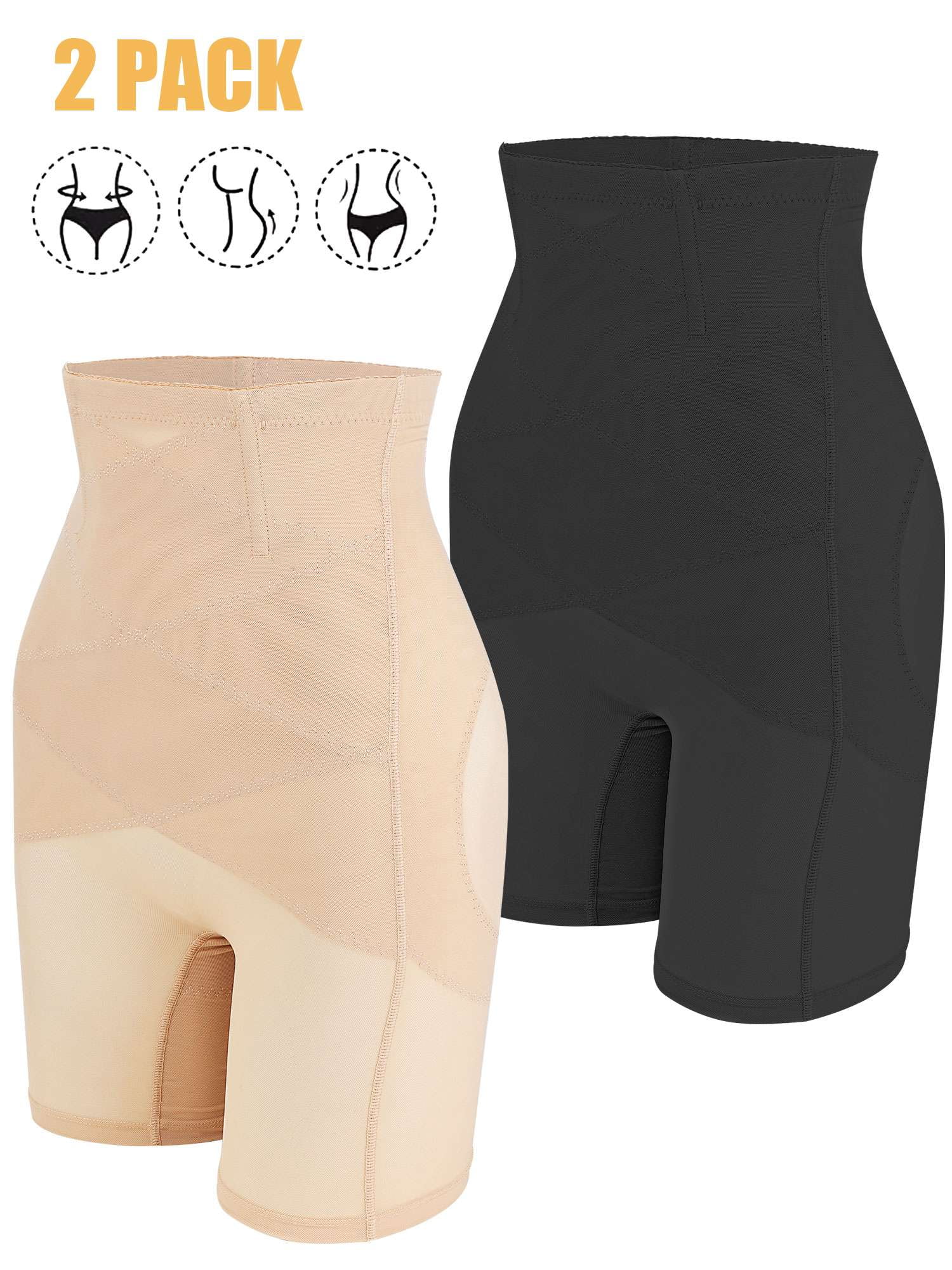 Spencer 2 Pack Shapewear for Women Tummy Control, High Waisted Body ...
