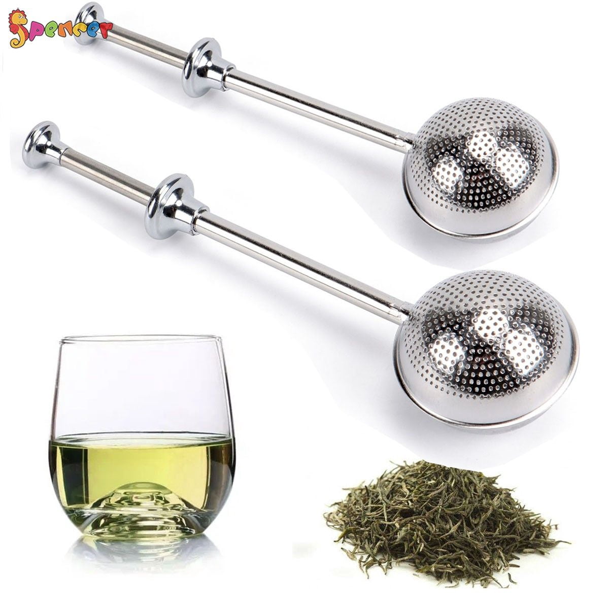Spencer 2 Pack Stainless Steel Ball Mesh Tea Infuser, Tea Ball Strainer ...