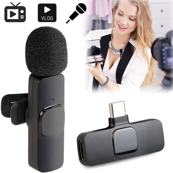 Spencer 2 Packs Wireless Lavalier Microphone for iPhone/Android/iPad ...