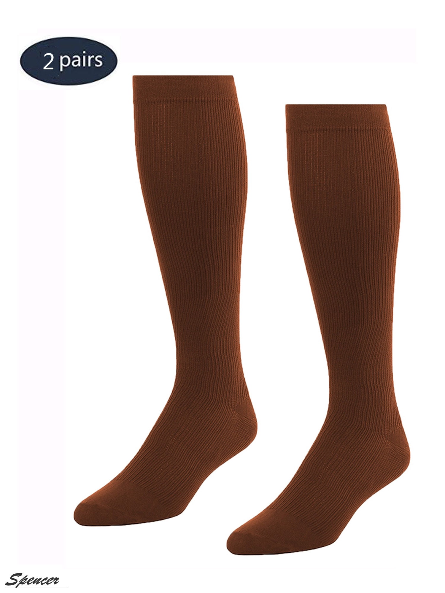 Spencer 2 Pairs Knee High Graduated Compression Socks 10-20mmHg for Men ...