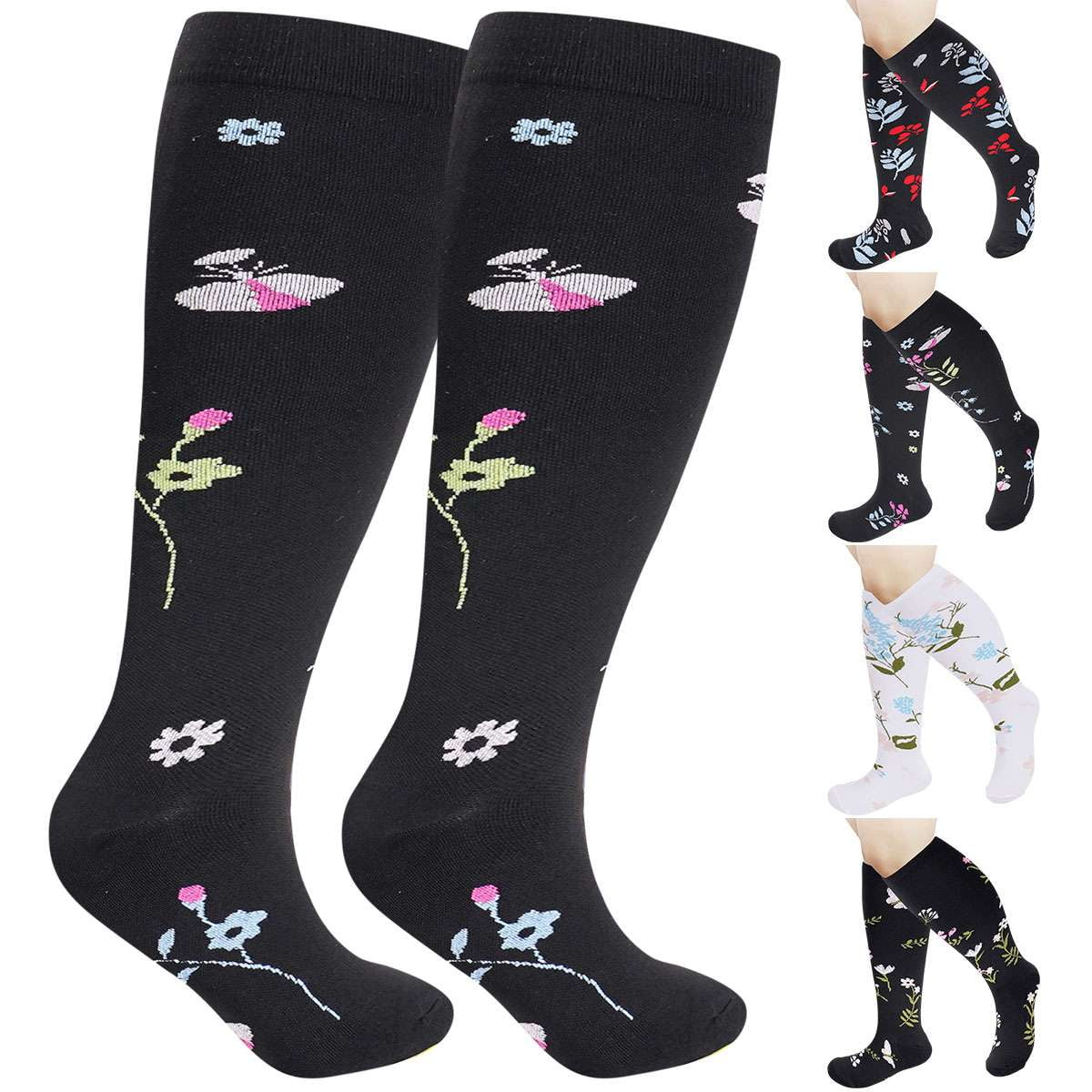 Spencer 2 Pairs Wide Calf Compression Socks for Women Men Plus Size 15 ...