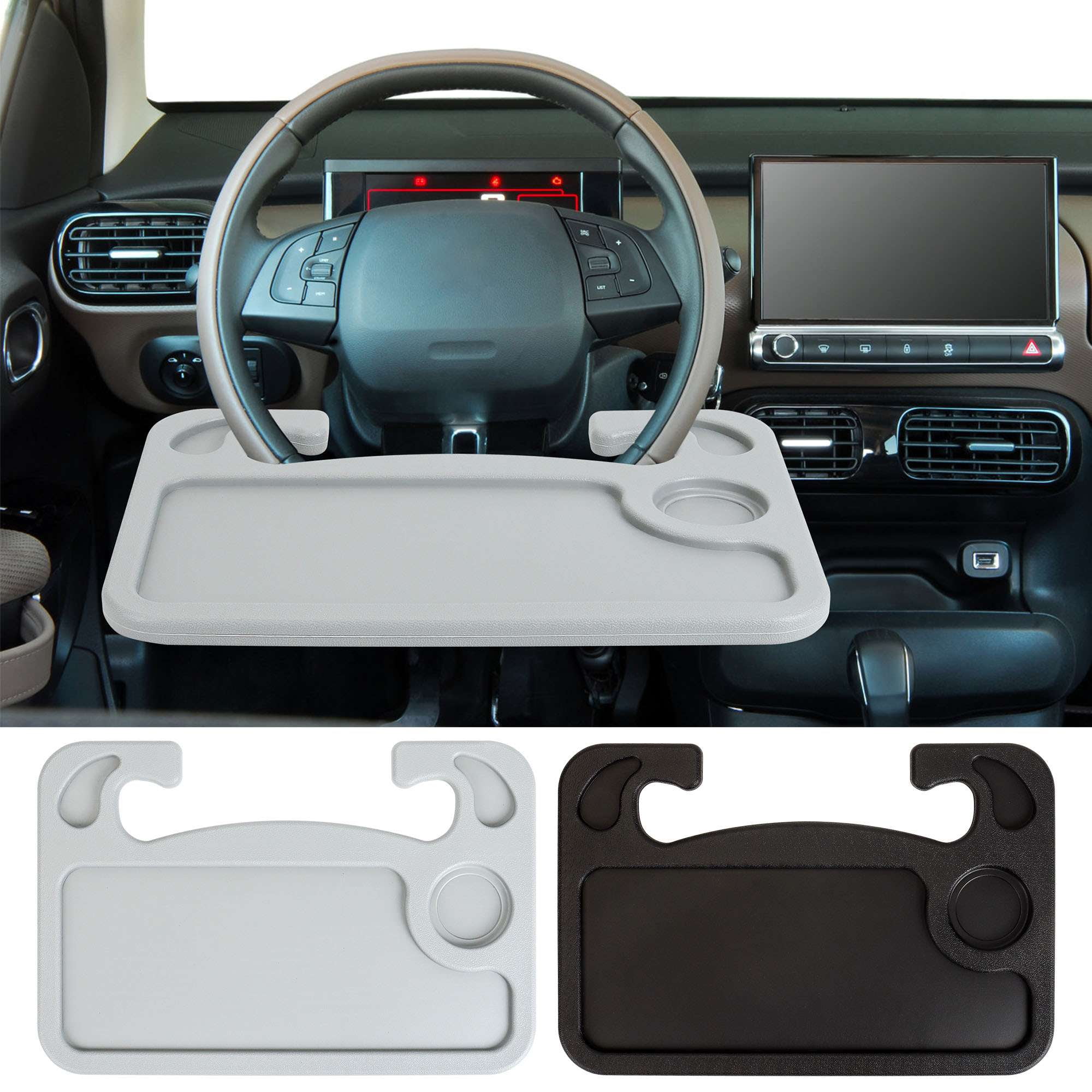 Spencer 2 in 1 Car Steering Wheel Desk, Food Table for Car, Steering ...