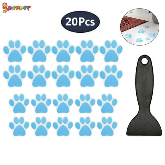 20 Pieces Non-slip Bathtub Stickers Adhesive Paw Print Bath Treads Non ...