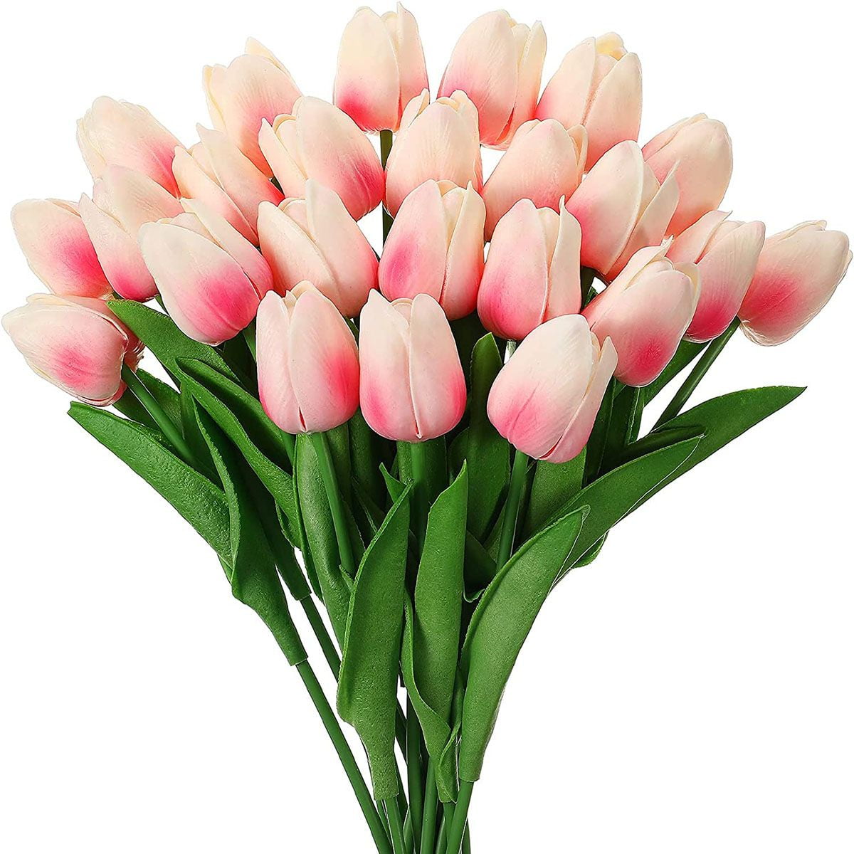 Spencer 20Pcs Artificial Latex Tulips, Real Touch Faux Tulip Stems for ...