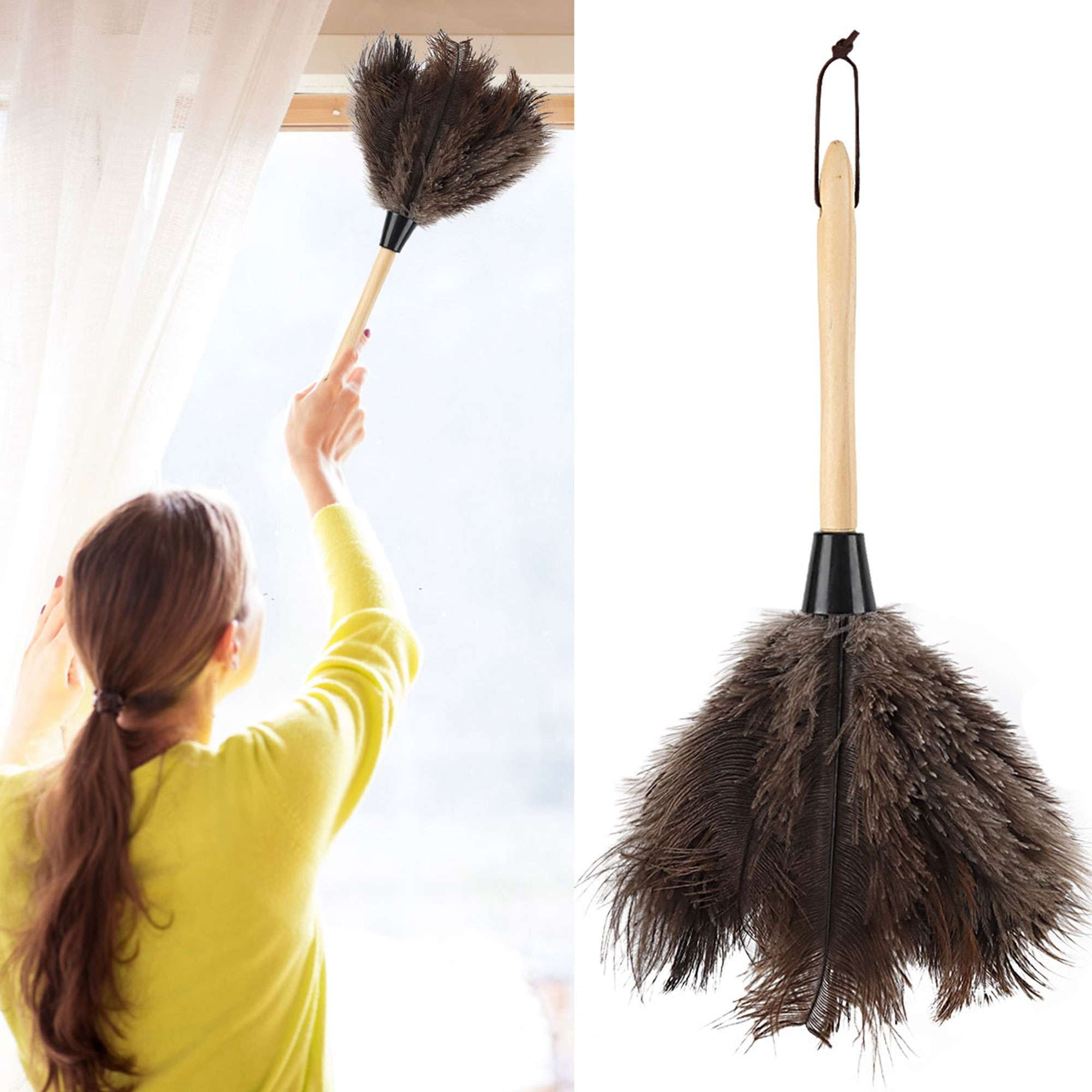Spencer 2PCS 15.7" Ostrich Feather Duster, Feather Duster Fluffy ...