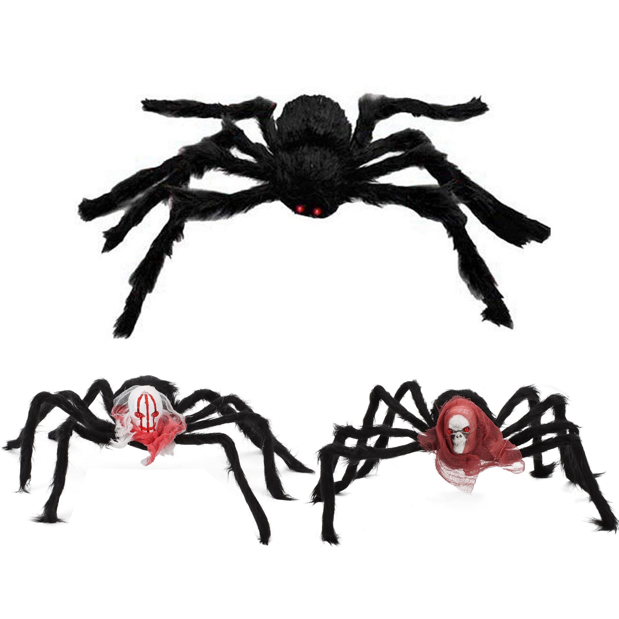 Spencer 3 Pack Halloween Spider Skull Spiders Scary Prank Props for ...