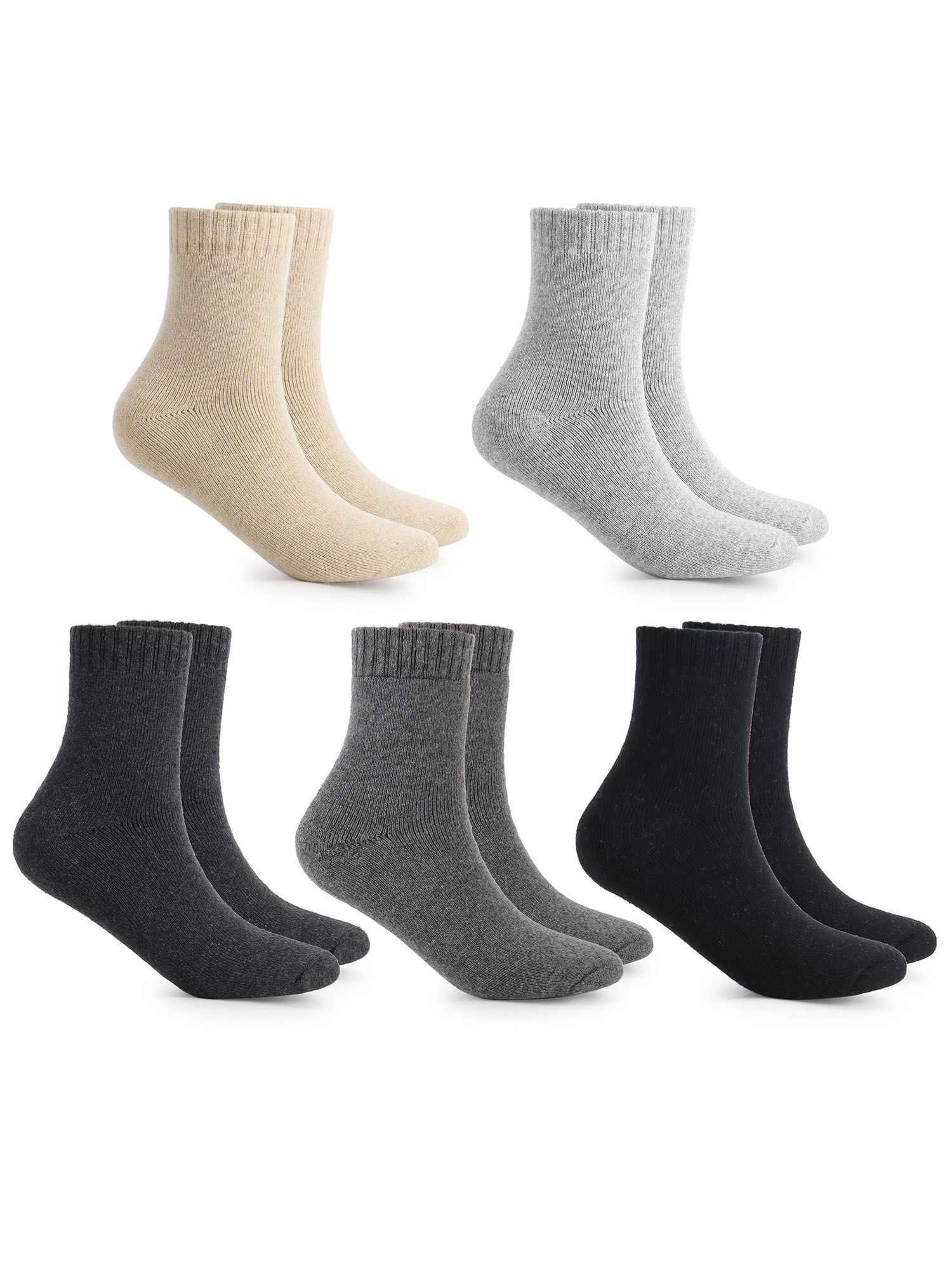 Spencer 3 Pairs Wool Hiking Socks Thermal Warm Crew Winter Boot Sock ...