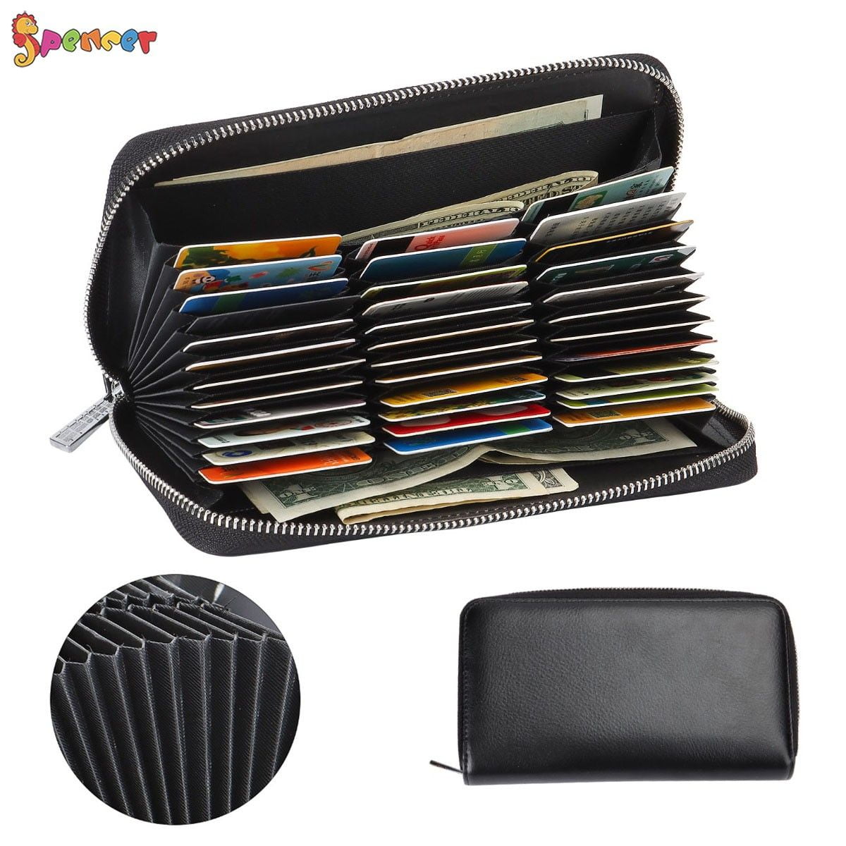 Spencer 36 Slots Large Capacity Credit Card Wallet for Men Women ...