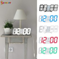 Wtake 3D LED Wall Clock, Modern Digital Alarm Clock, 24/12 Hours ...