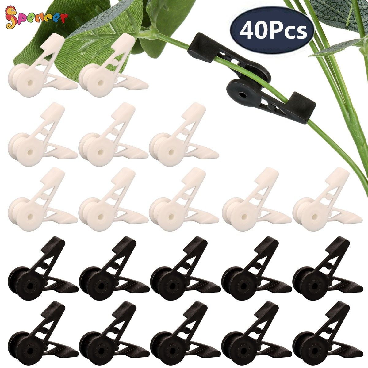 Spencer 40 Pieces Plant Stem Trainer Clips, 360 Degree Adjustable Low ...