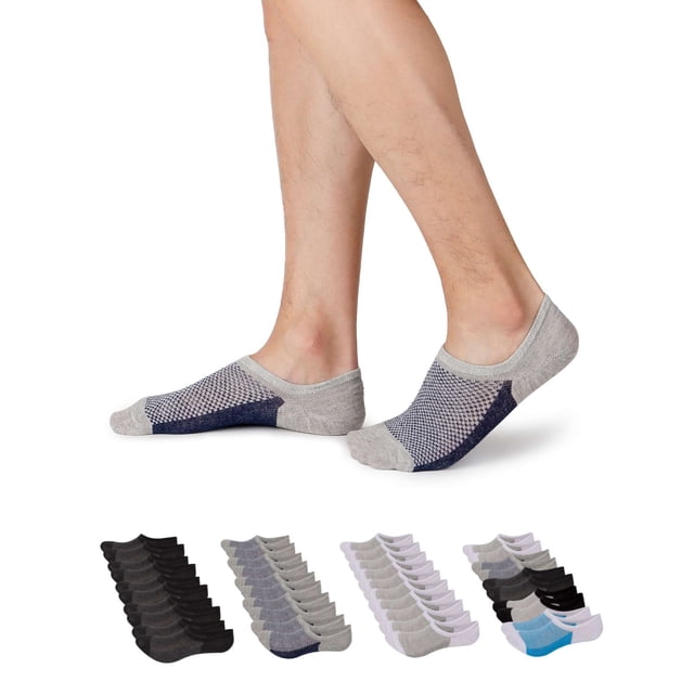 Spencer 5-Pack Men's No Show Socks Adult Low Cut Socks Invisible Liner ...