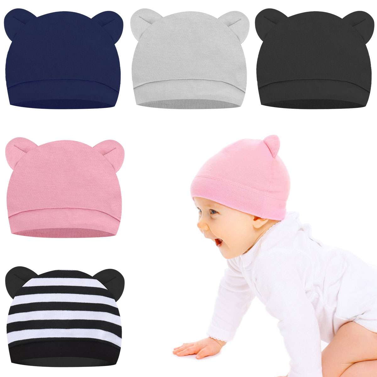 Spencer 5 Pack Newborn Baby Beanie Preemie Boys Girls Hats Autumn ...